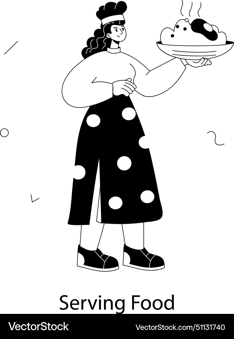 Serving food Royalty Free Vector Image - VectorStock