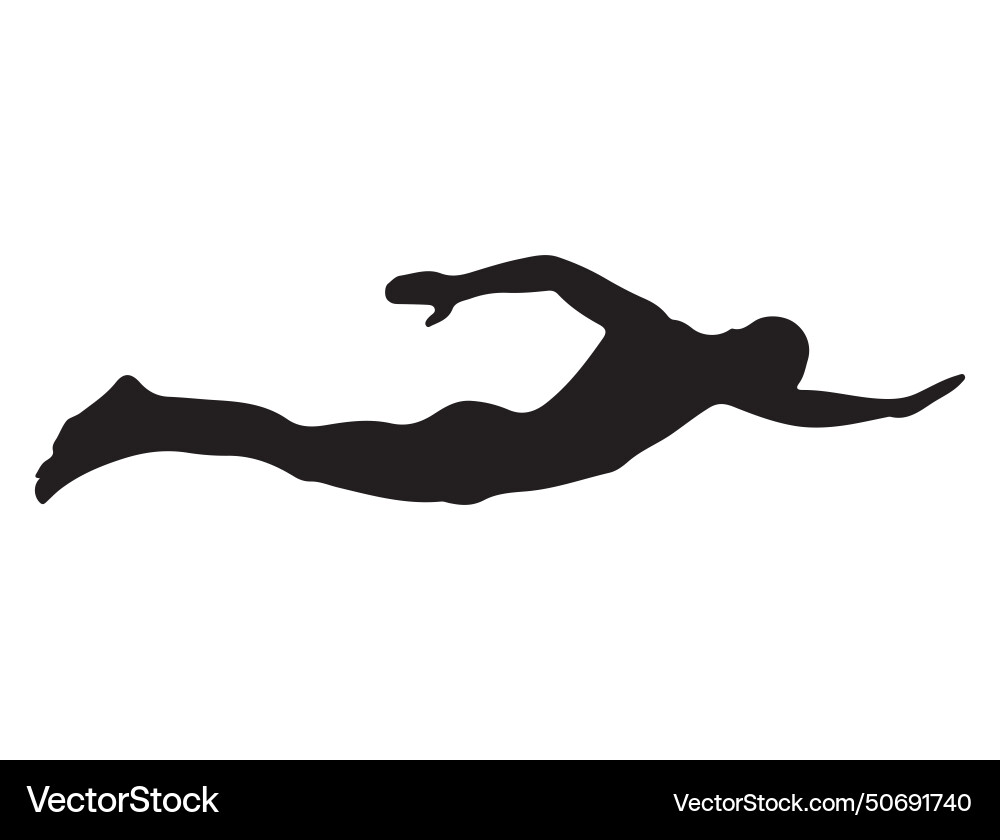 Swimmer silhouette art Royalty Free Vector Image