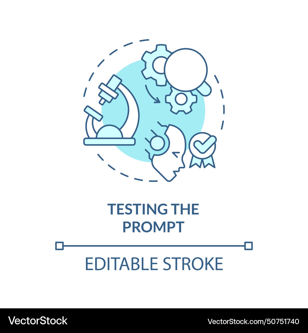 Testing prompt soft blue concept icon Royalty Free Vector