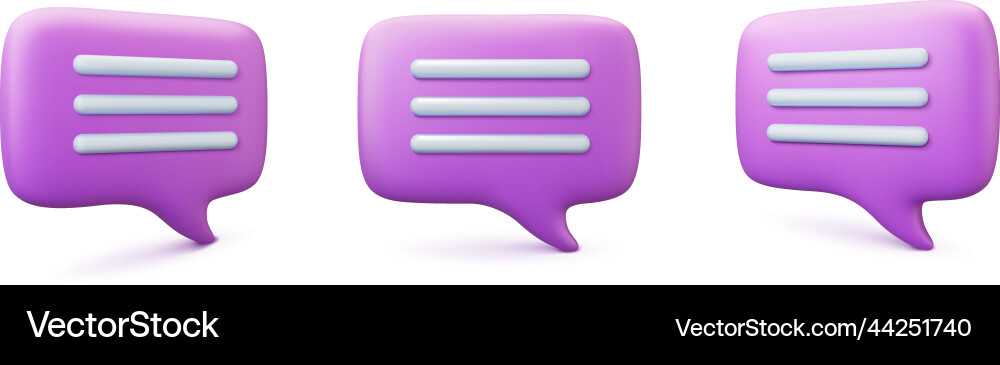 Voice balloons 3d emblems message network speech Vector Image