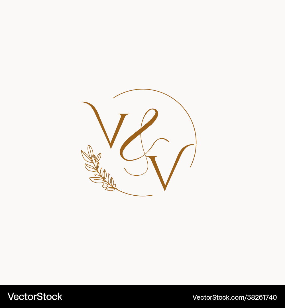 Vv initial wedding monogram logo Royalty Free Vector Image