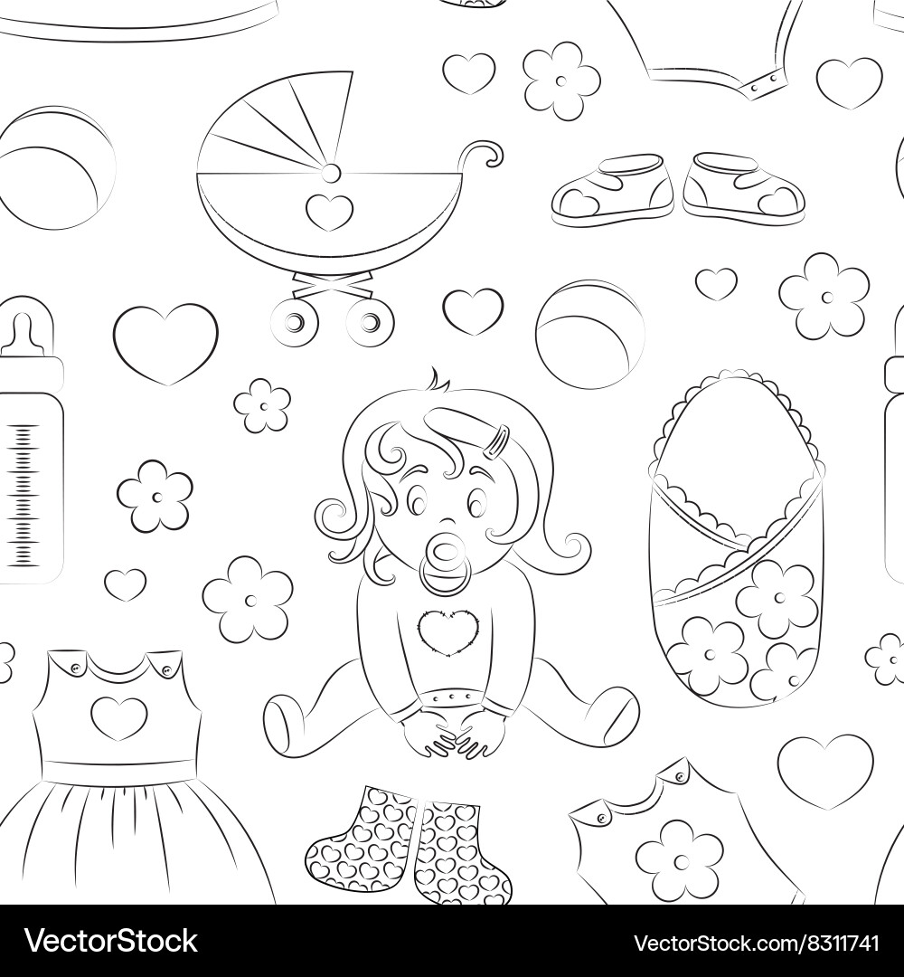 Baby girl design pattern Royalty Free Vector Image