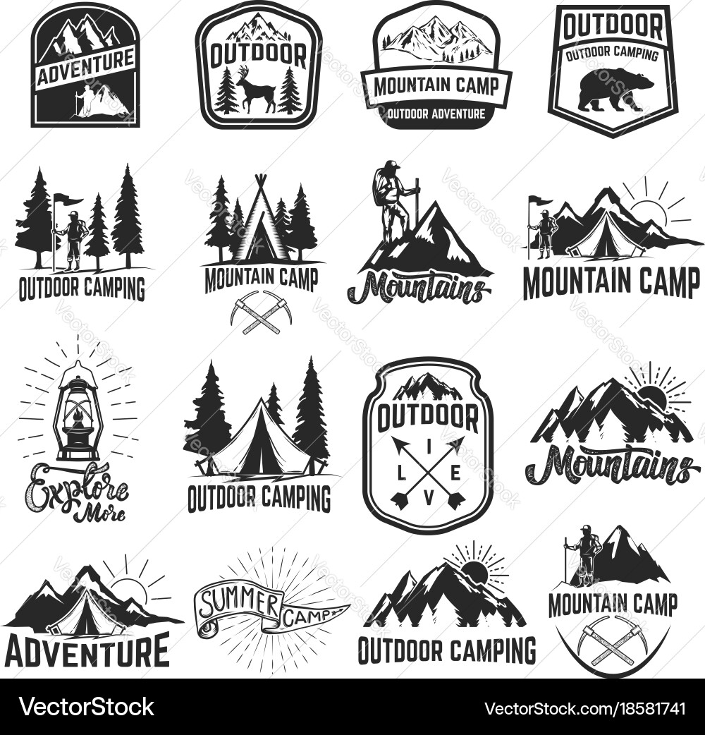 Camping Emblem Collection Royalty Free Vector Image