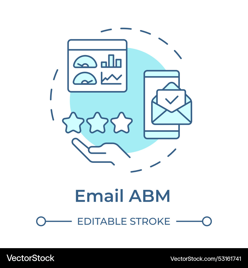 Email abm soft blue concept icon Royalty Free Vector Image