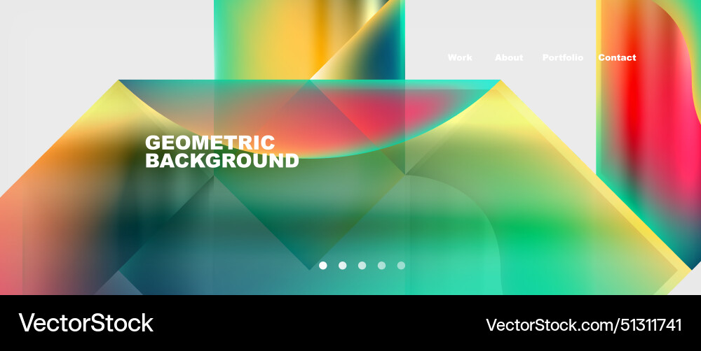 Glassmorphism geometric abstract background Vector Image
