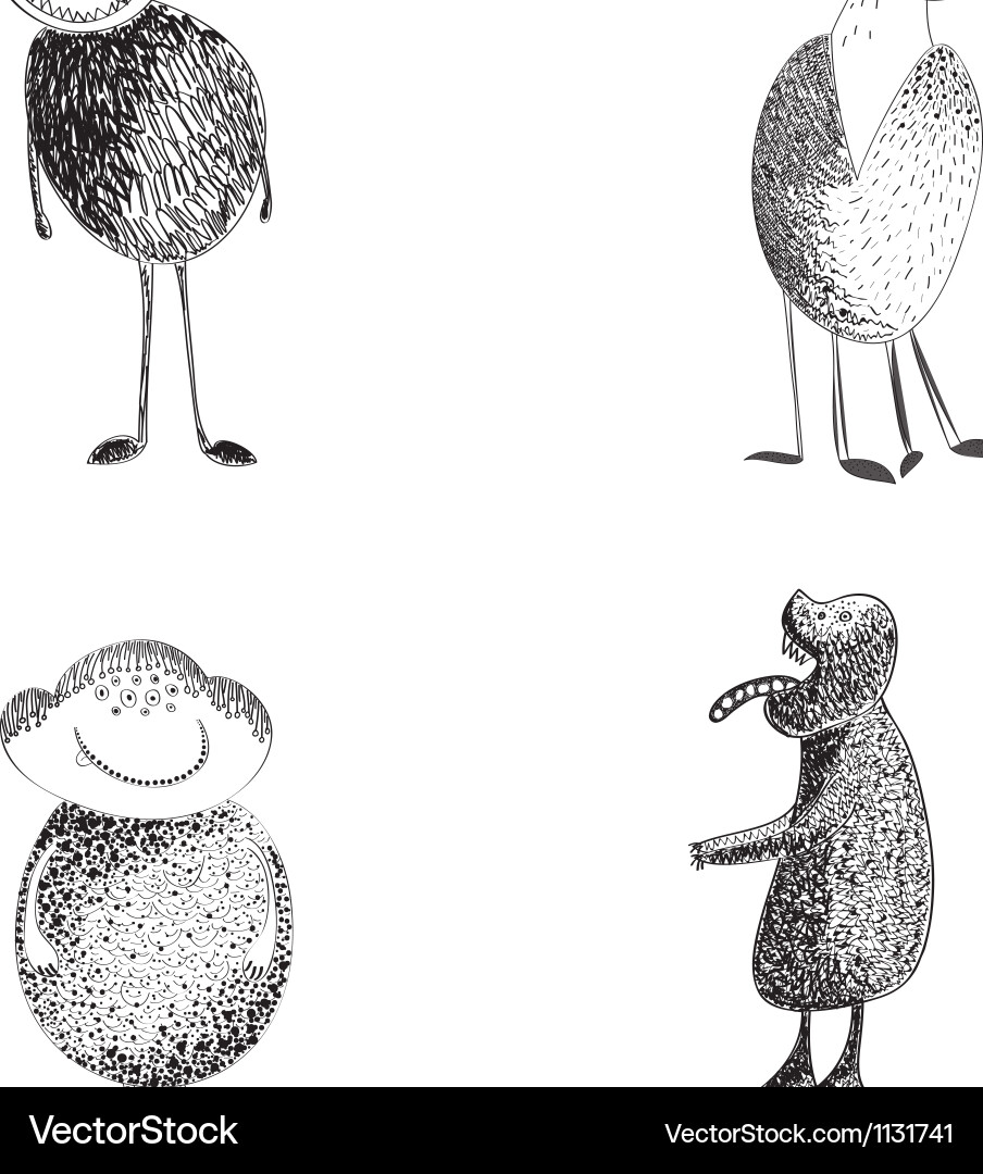 Hungry monsters Royalty Free Vector Image - VectorStock