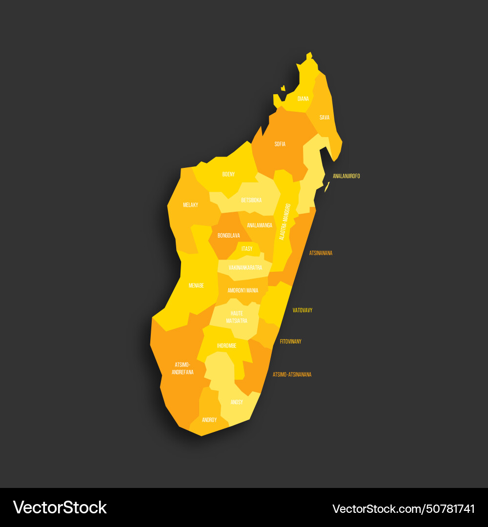 Madagascar political map of administrative Vector Image