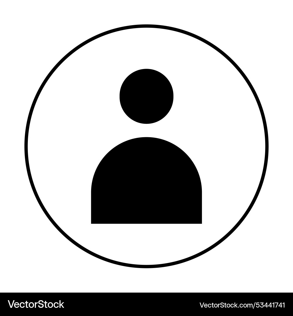 Minimalistic black and white user profile Vector Image