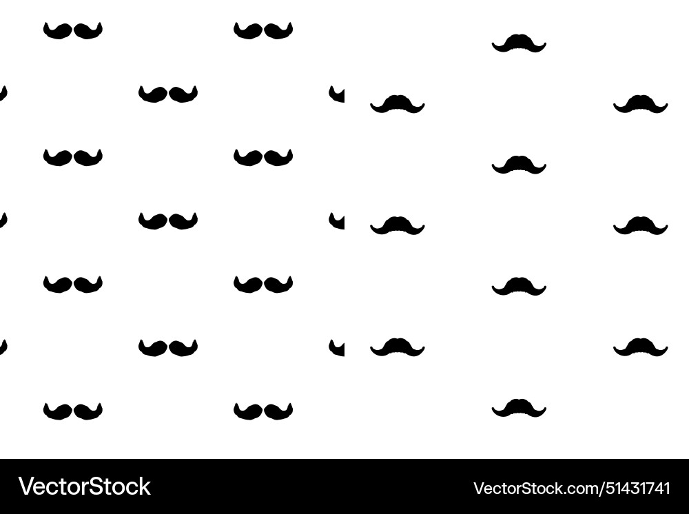 Mustache pattern set on white background barber Vector Image