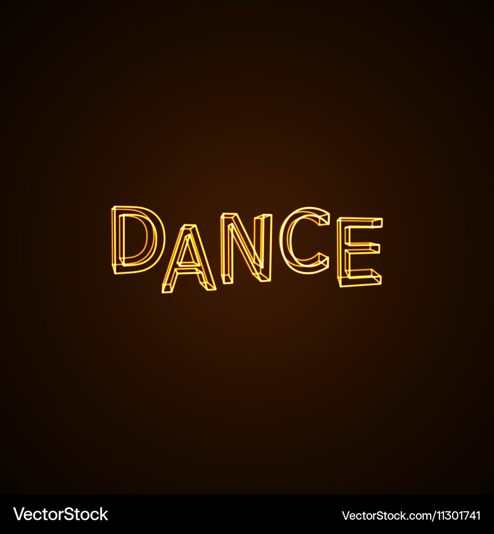 Neon Dance Sign Royalty Free Vector Image - VectorStock