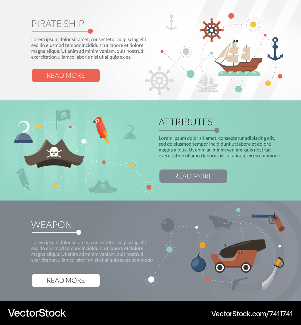 Pirate banner set Royalty Free Vector Image - VectorStock