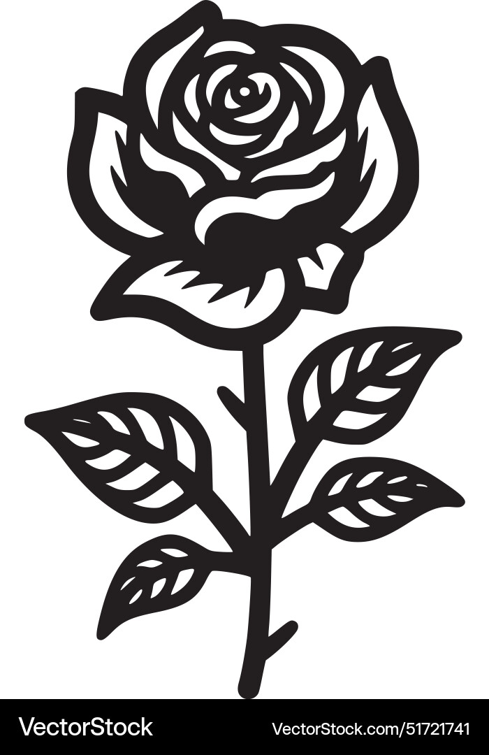 Rose - minimalist and flat logo Royalty Free Vector Image
