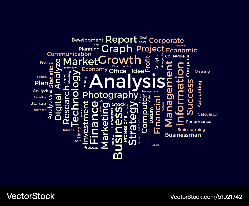 Analysis Wordcloud Template Business Concept Vector Image