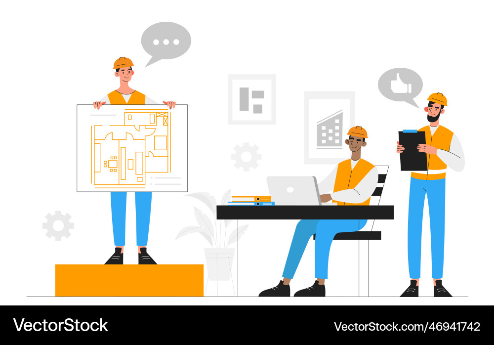 Architect at workplace Royalty Free Vector Image