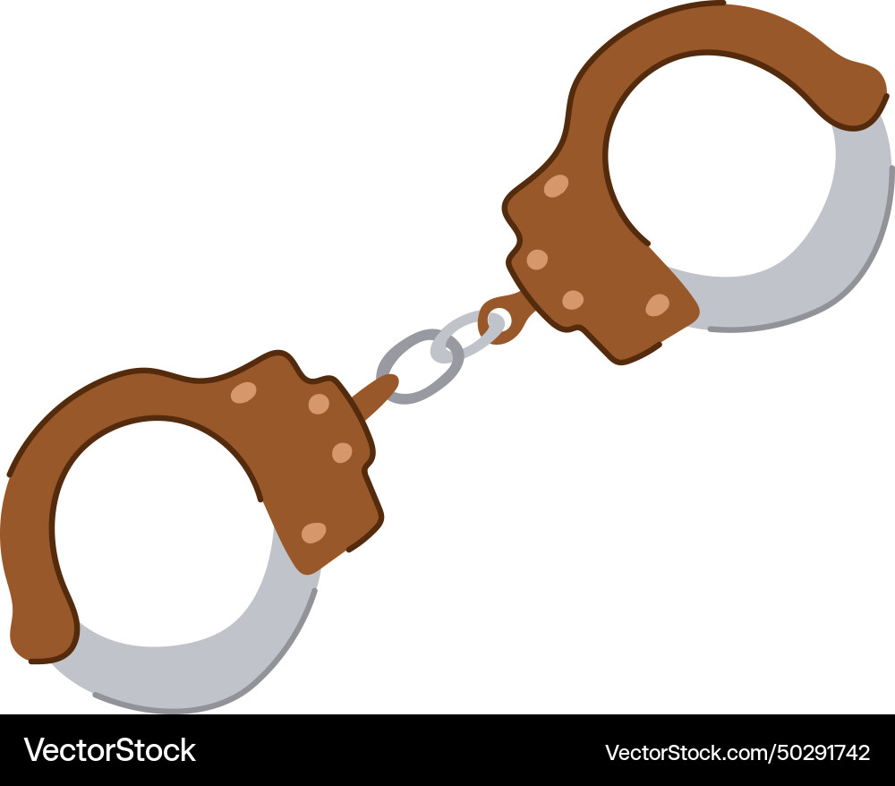 Armlehnen Handschellen Cartoon Lizenzfreies Vektorbild