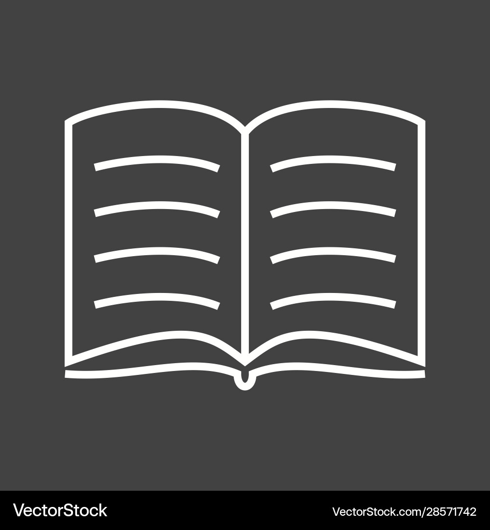 Schöne offene Buchlinie Symbol Lizenzfreies Vektorbild