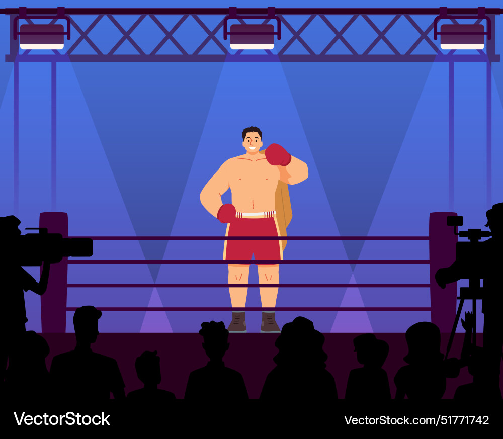 Boxing match victory Royalty Free Vector Image