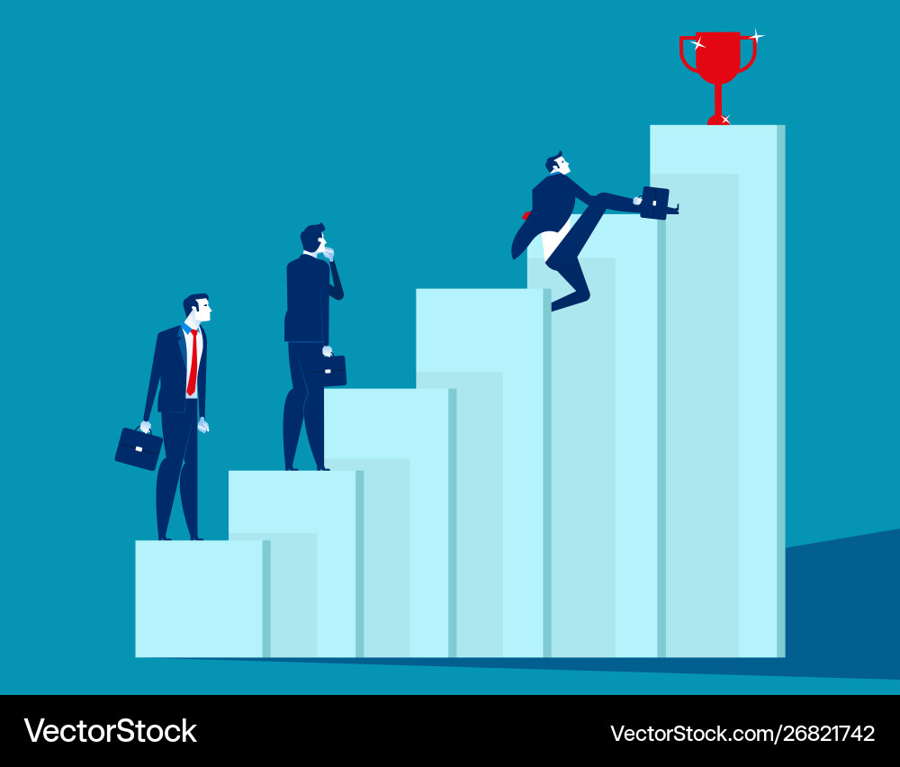 Business team overcome obstacles and achieve Vector Image