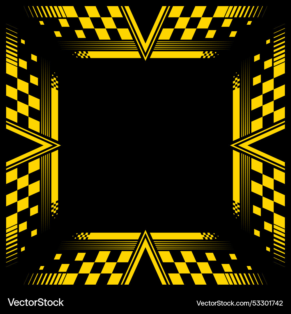 Checkered flag racing halftone frame Royalty Free Vector
