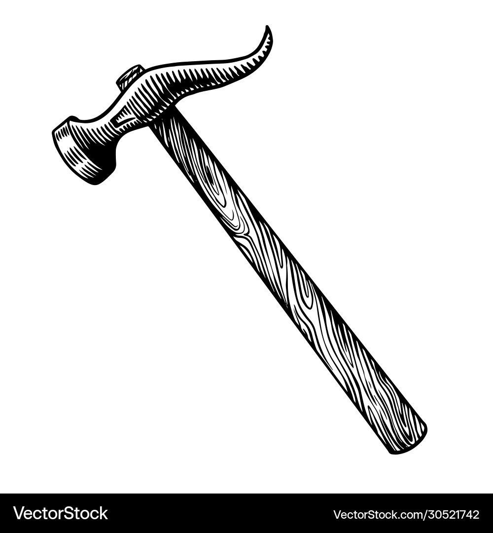 Claw hammer for repair work universal tool Vector Image