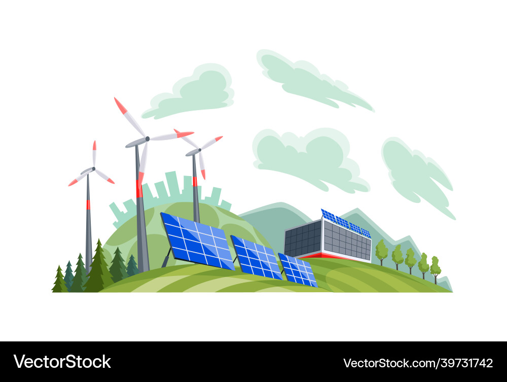 Clean electric energy concept renewable Royalty Free Vector