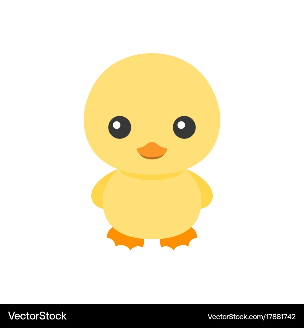 Cute little yellow duck character Royalty Free Vector Image