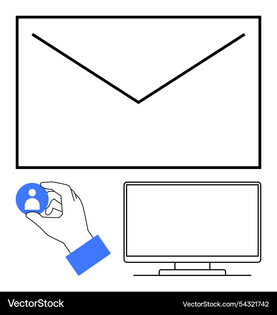 Digital marketing elements email envelope Vector Image