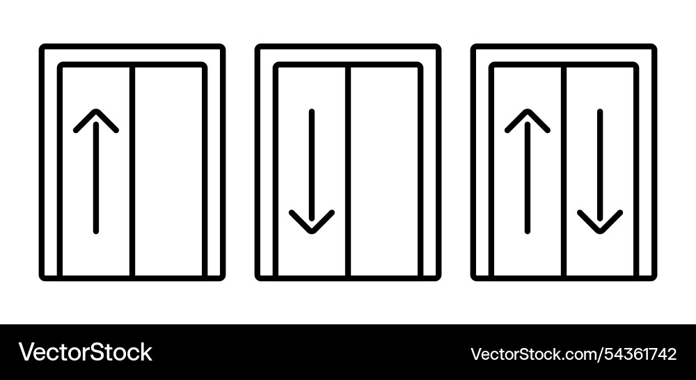 Elevator direction of movement line icons editable