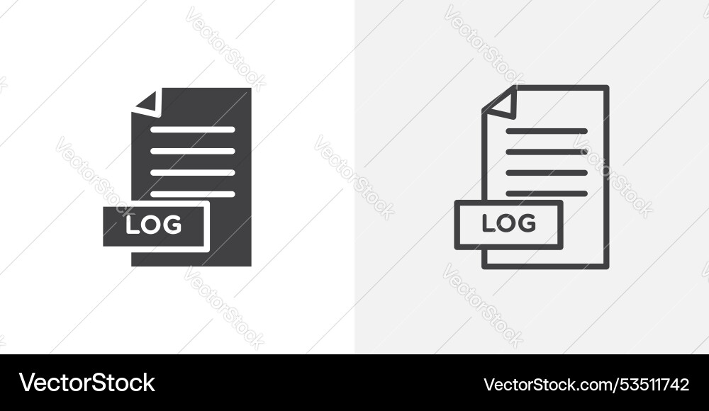 Log fileline in thin line black color flat simple Vector Image