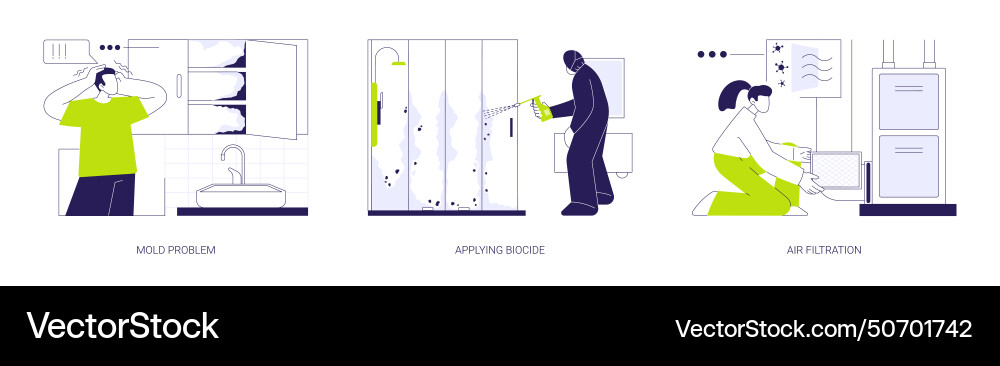 Mold removal in private house abstract concept Vector Image