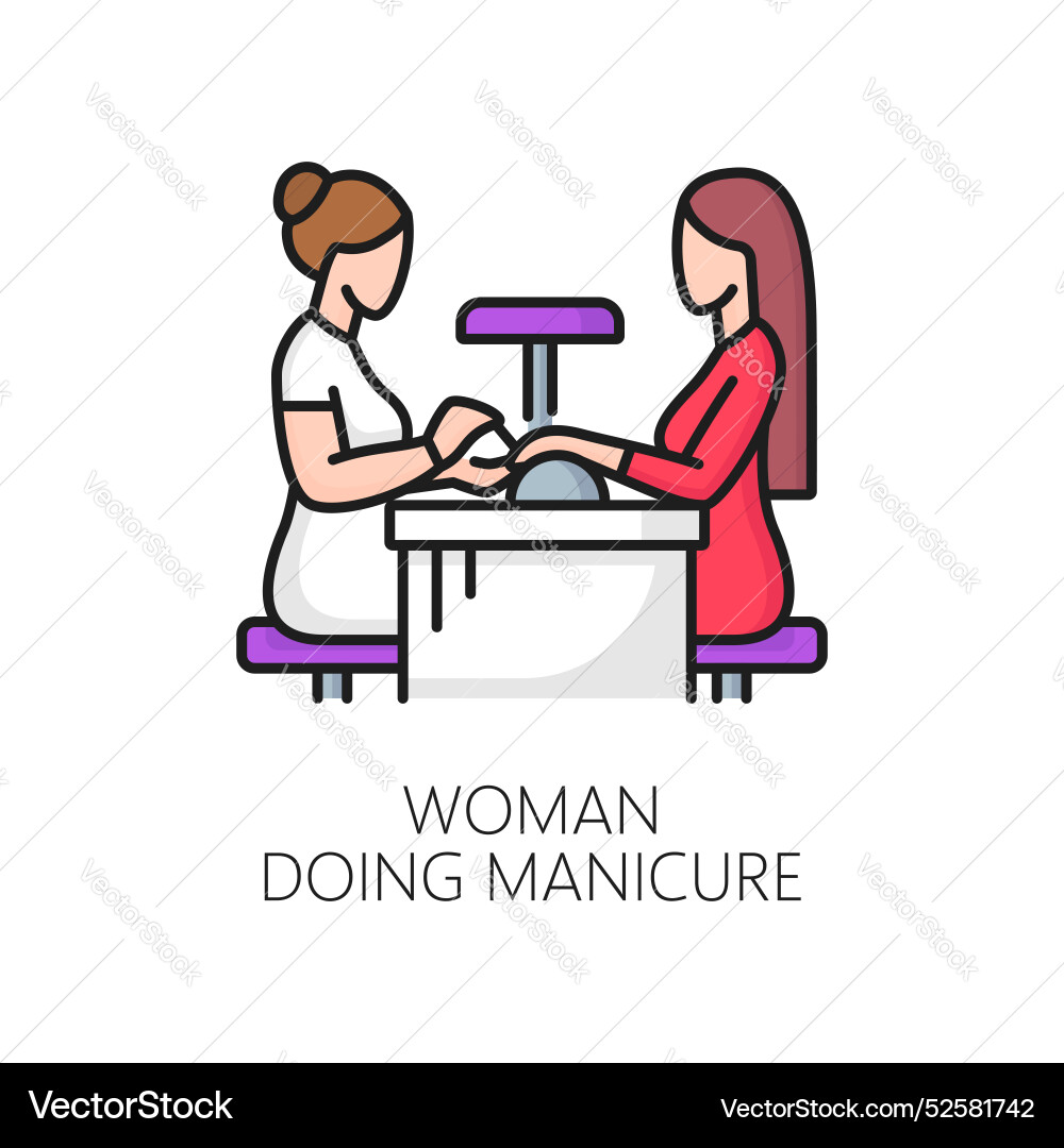 Nail master and manicure service outline icon Vector Image