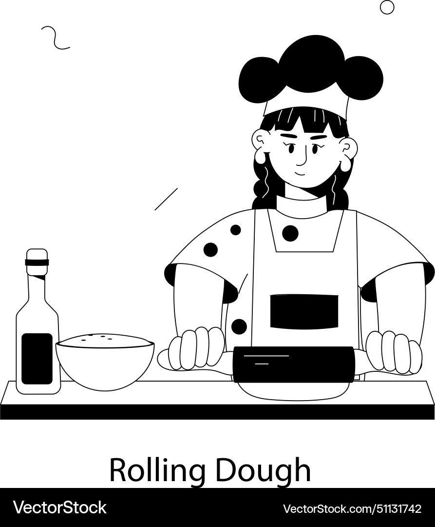 Rolling dough Royalty Free Vector Image - VectorStock