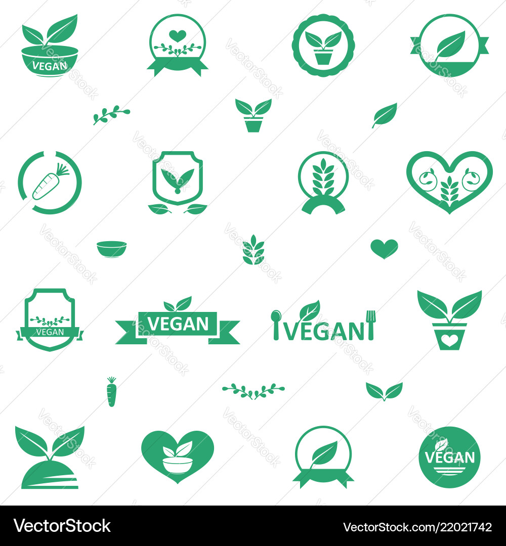 Vegetarian food icons Royalty Free Vector Image