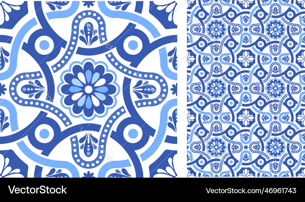 Azulejo Tile Pattern Royalty Free Vector Image