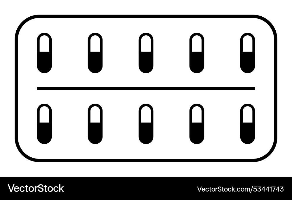 Black and white capsule blister pack Royalty Free Vector