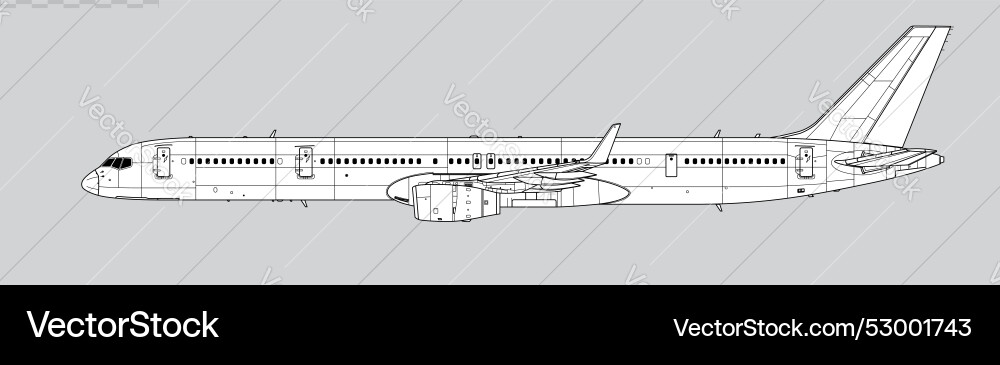 Boeing 757-300 Royalty Free Vector Image - VectorStock