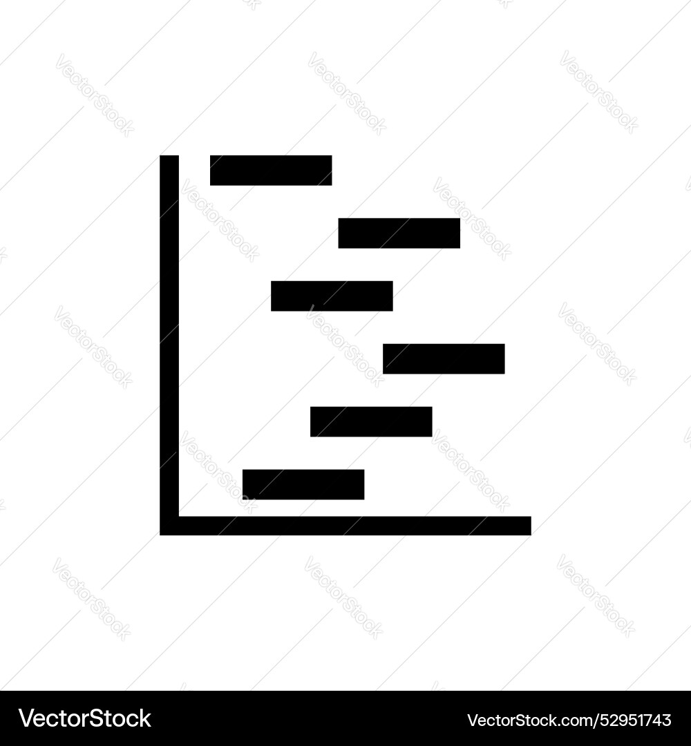 Chart gantt icon isolated on white background Vector Image