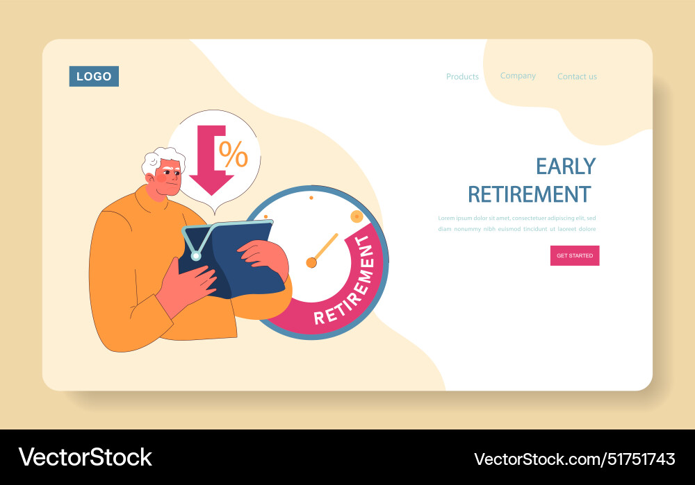 Early retirement concept Royalty Free Vector Image