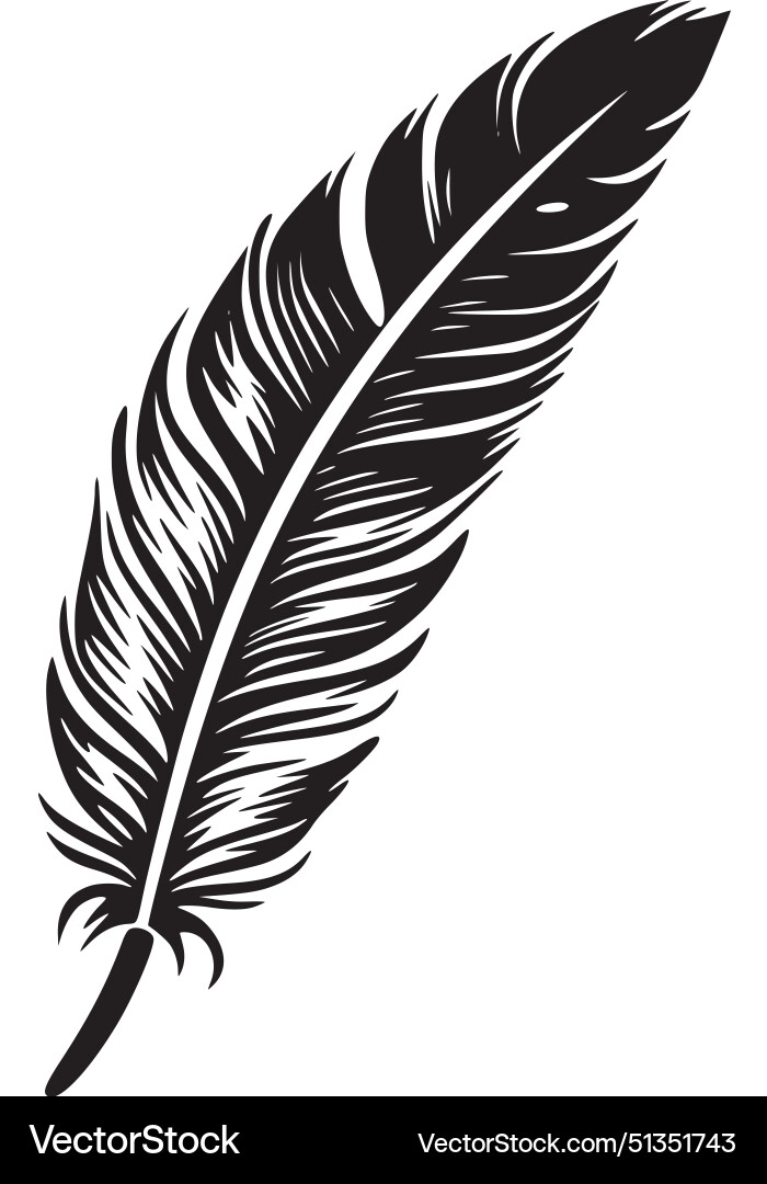 Feather - black and white isolated icon Royalty Free Vector