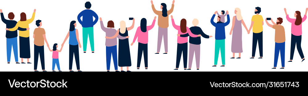 Group of People Looking Back Royalty Free Vector Image