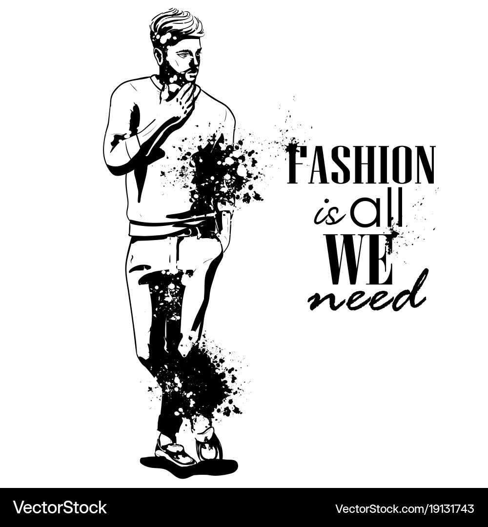 Man model Royalty Free Vector Image - VectorStock