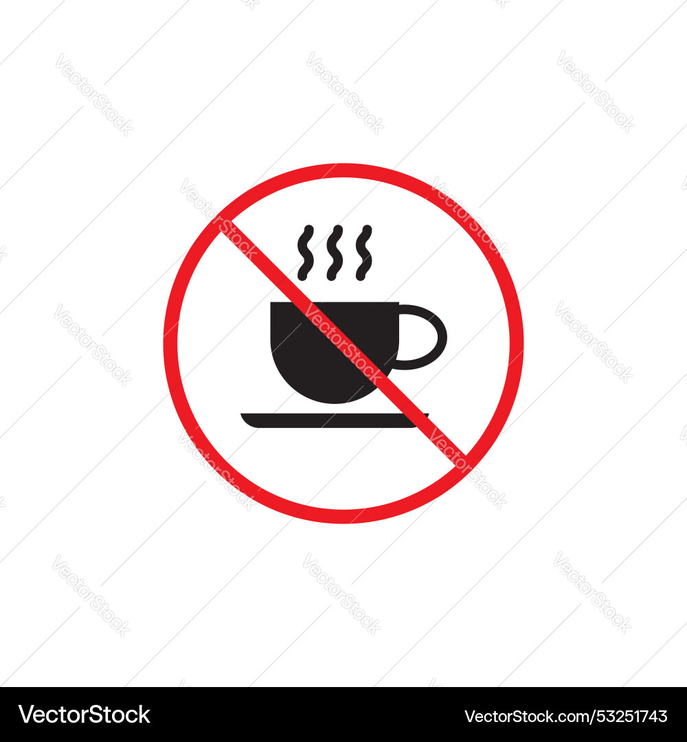 No coffee cup sign icon set prohibition Royalty Free Vector
