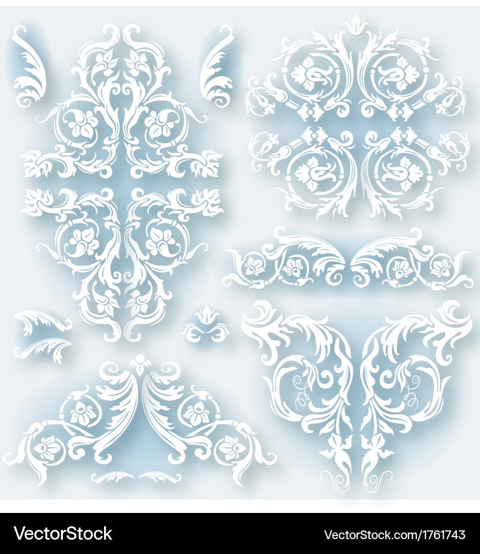 Set of vintage baroque border Royalty Free Vector Image