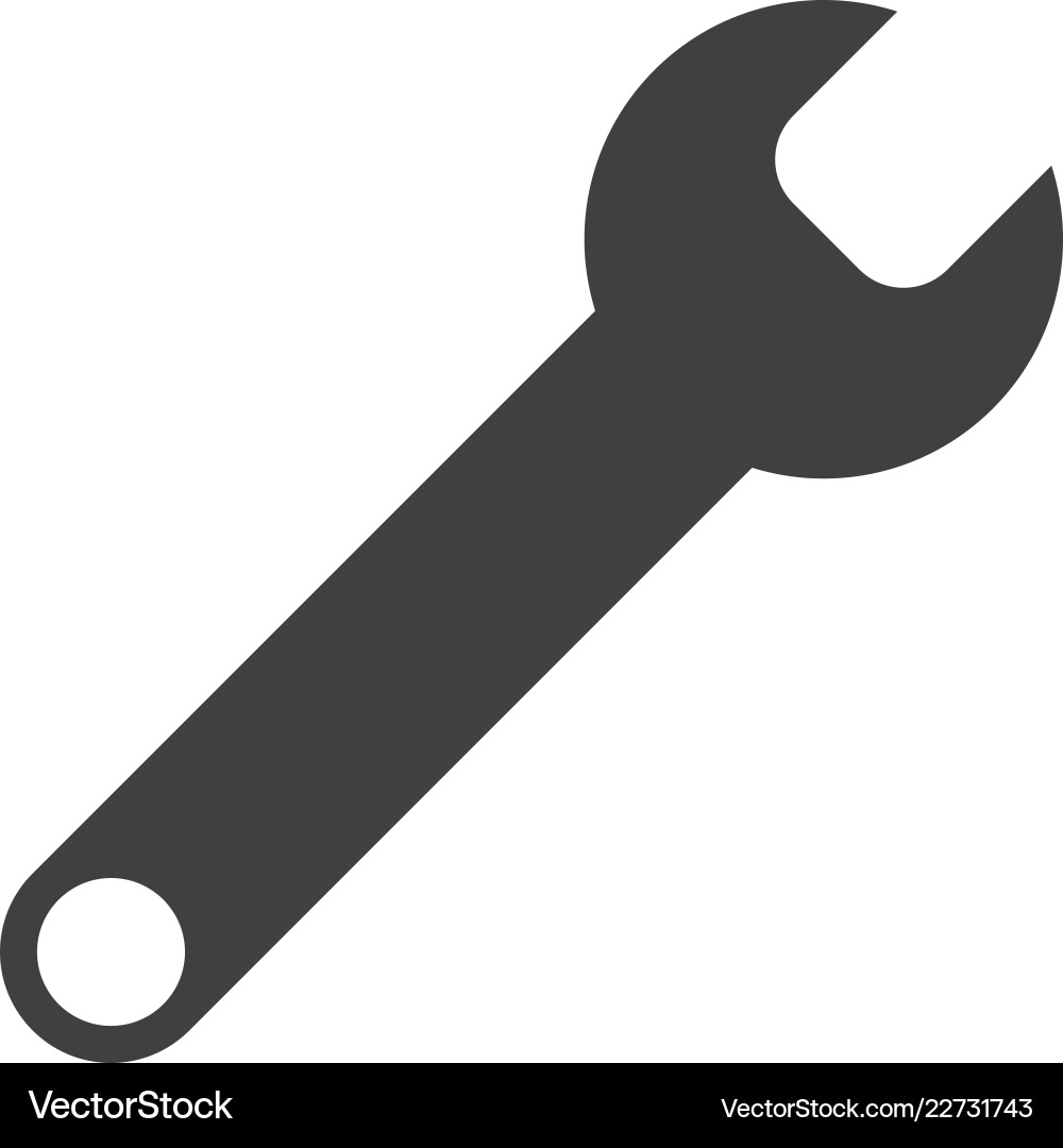 Spanner flat icon symbol Royalty Free Vector Image