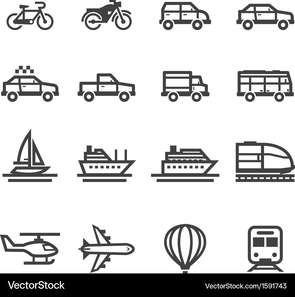 Transportation and vehicles icons Royalty Free Vector Image