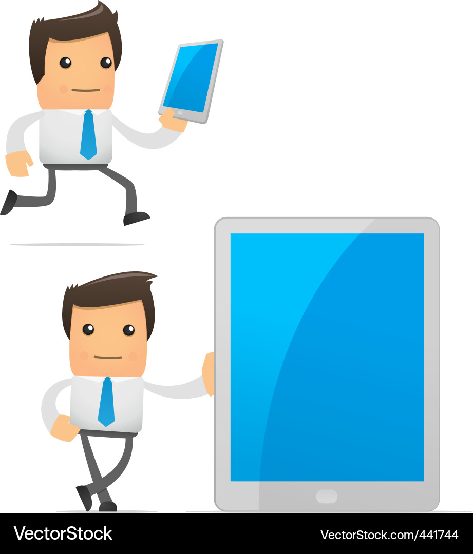 Cartoon Managers & Tablets Royalty Free Vector Image