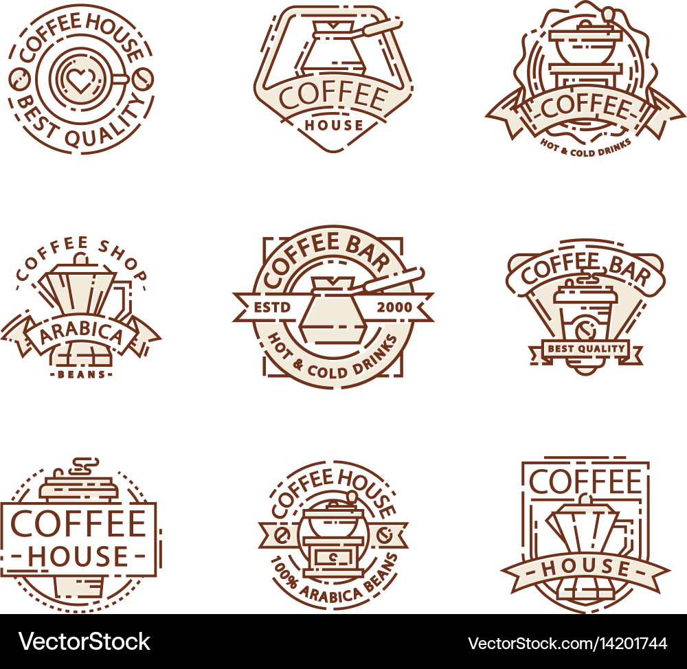 Coffee Badge Collection Royalty Free Vector Image