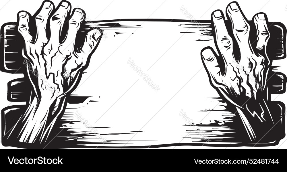 Cursed communicator emblematic logo with grasping Vector Image