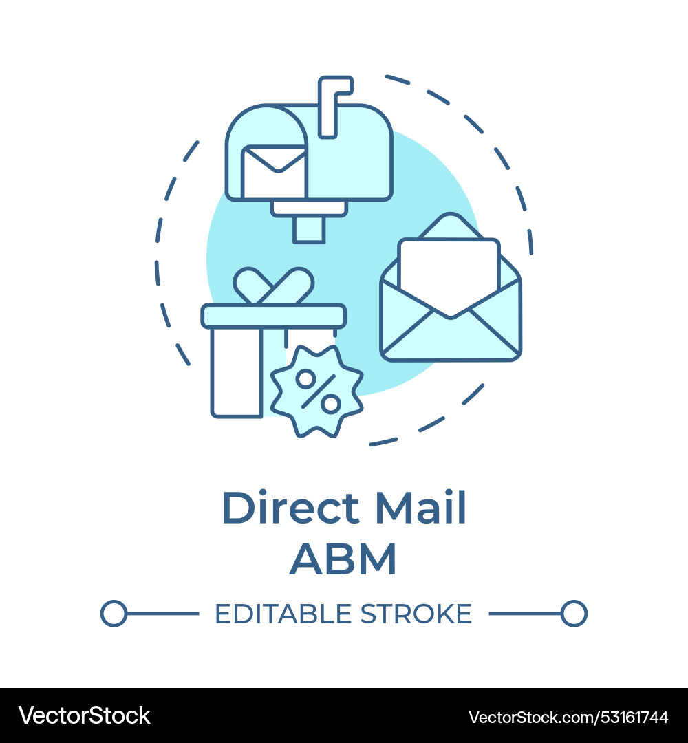 Direct mail abm soft blue concept icon Royalty Free Vector