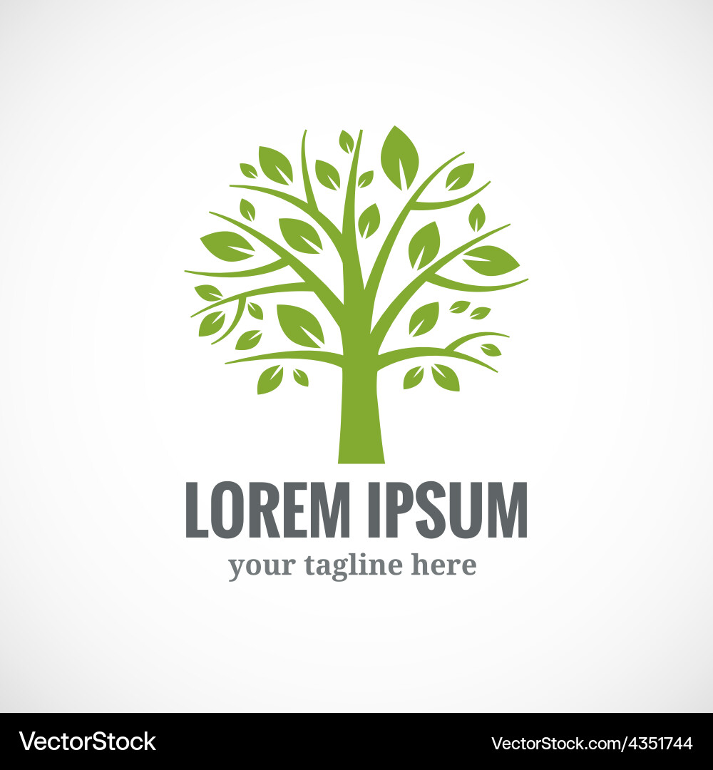 Green tree logo design template Royalty Free Vector Image